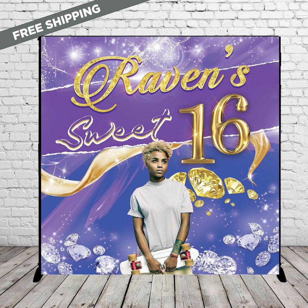Sweet 16 Backdrop, Sweet 16 Step and Repeat, Custom Backdrop, Photo ...