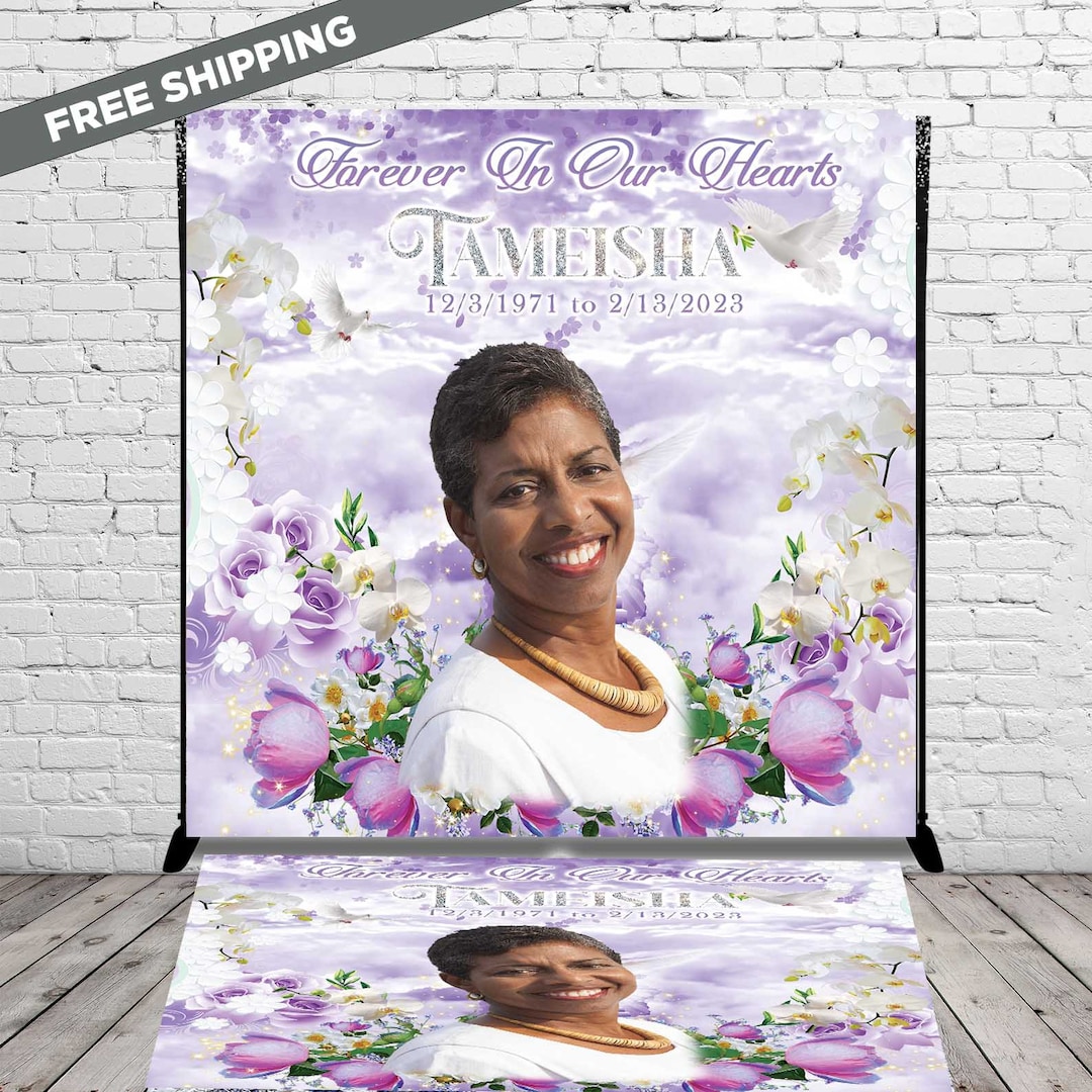Memorial Decal, Memorial Backdrop, Funeral Backdrop, Funeral Backdrop ...