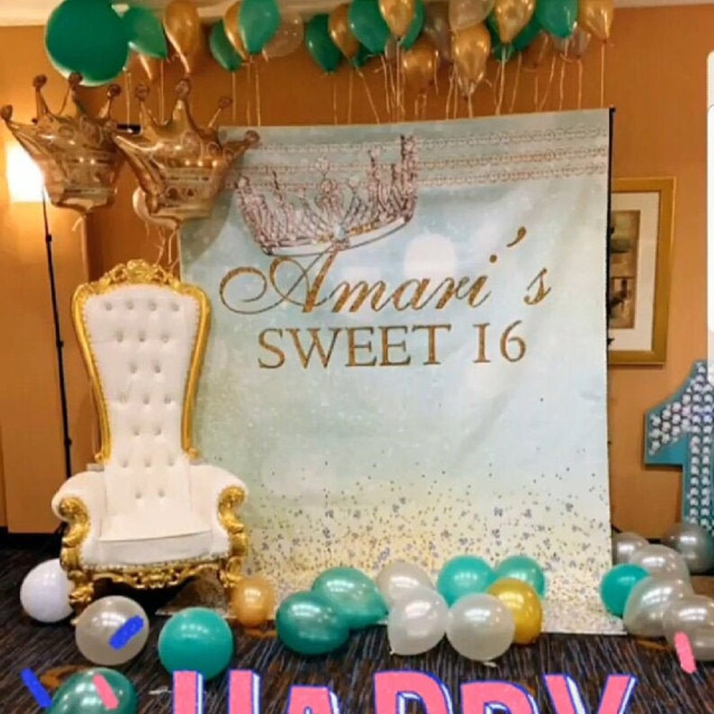 Sweet 16 Backdrop 16th Birthday Backdrop Baby Blue Backdrop | Etsy
