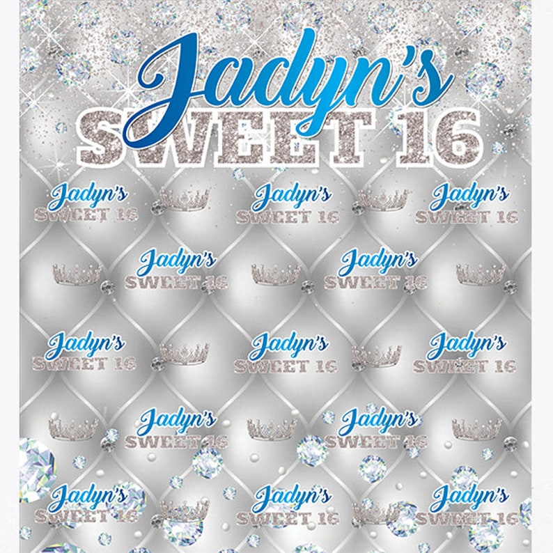 Sweet 16 Step and Repeat Sweet 16 Backdrop Denim and - Etsy