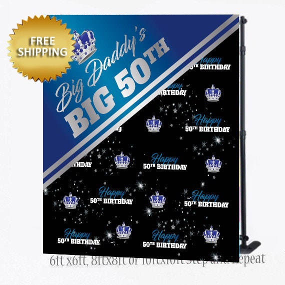 50th Birthday Backdrop 50th Birthday Step and Repeat 16th - Etsy