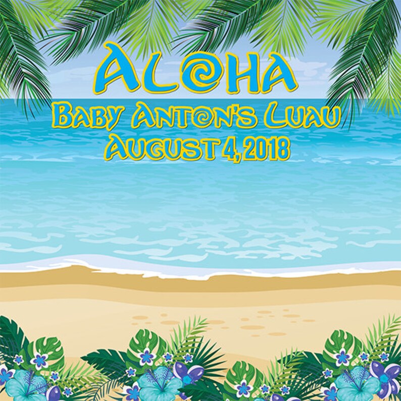 Beach birthdayBackdrop Birthday backdrop Aloha Photo Booth | Etsy