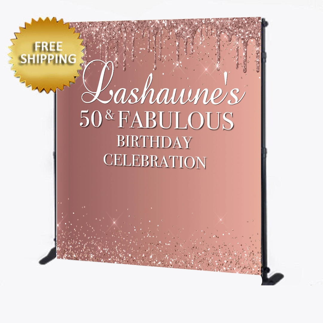 Rose Gold Backdrop Rose Gold Step and Repeat, Birthday Backdrop, Sweet ...