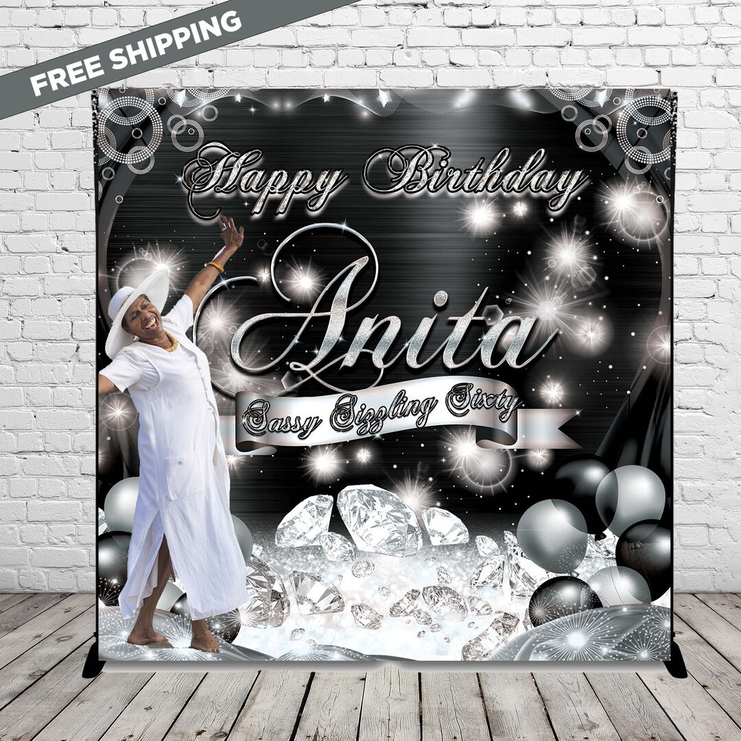 Custom Photo Birthday Backdrop Custom Birthday Photo Step and Repeat ...