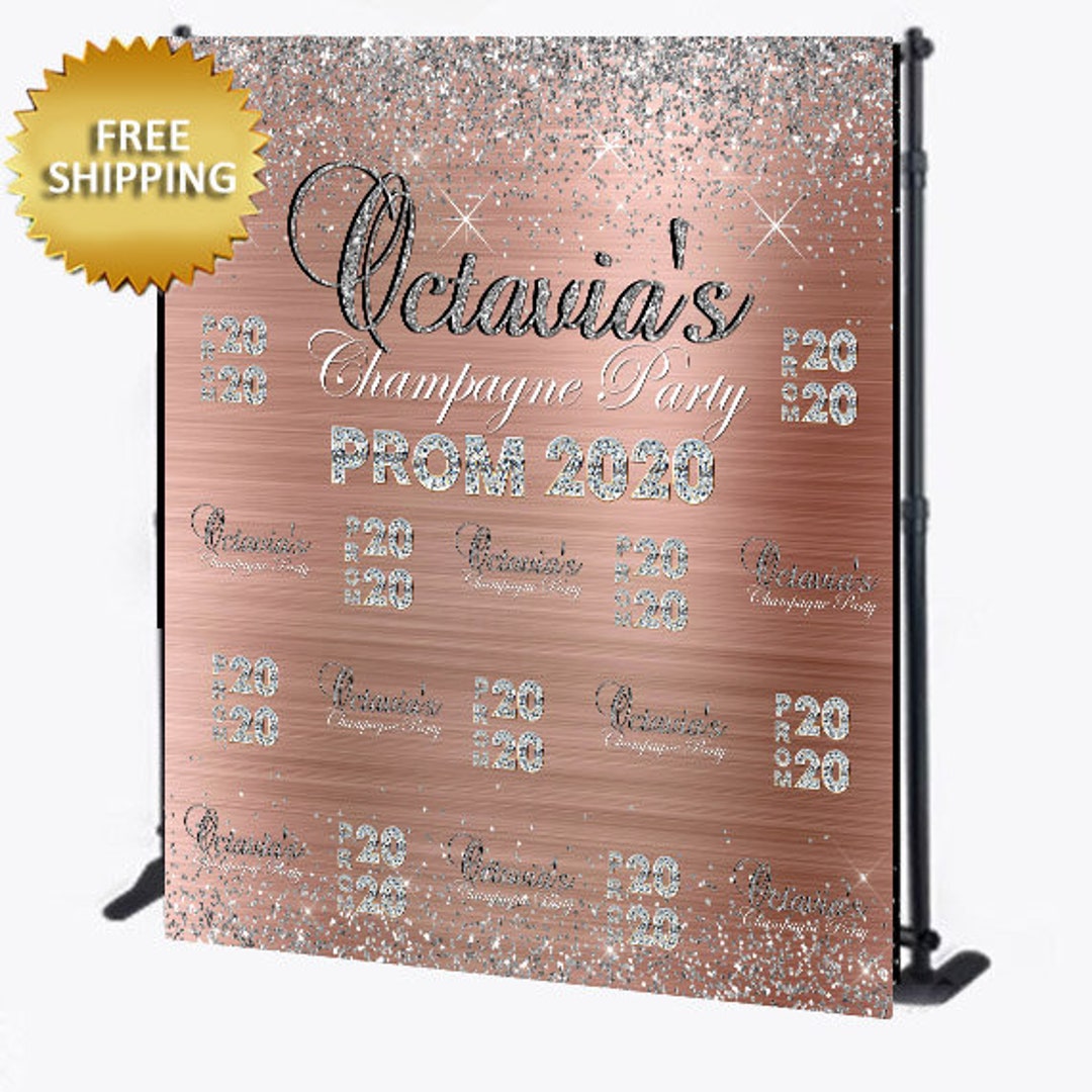 Prom Backdrop, Rose Gold Prom Backdrop, Photo Booth Step and Repeat ...