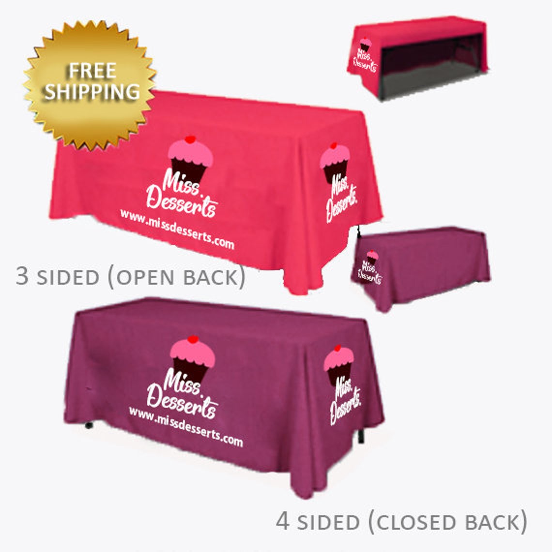 Custom Table Cloths Event Table Cloth 4 Sided Table Cloths - Etsy