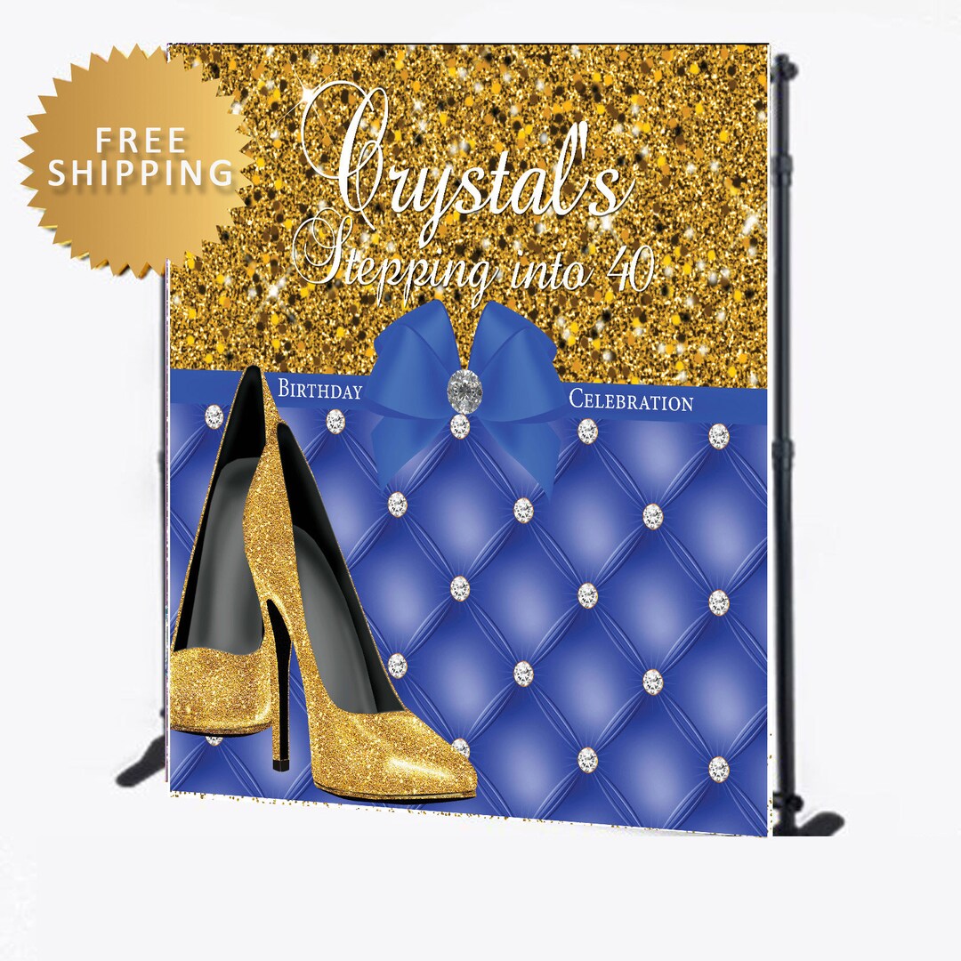 Birthday Backdrop,50th Birthday Step and Repeat, Stepping Into 60 ...