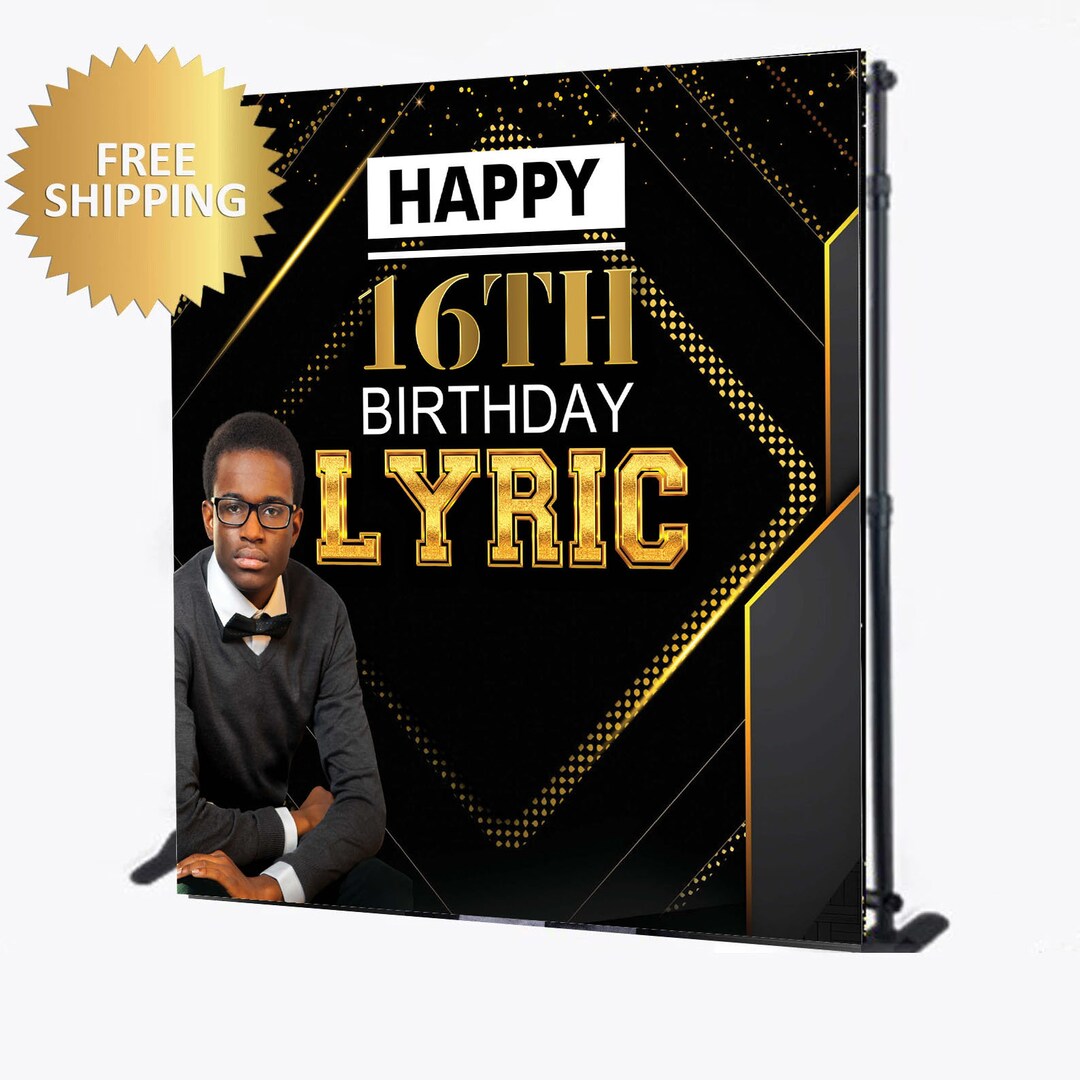Swag 16 Backdrop, Photo Step and Repeat, Black and Gold Backdrop, Photo ...