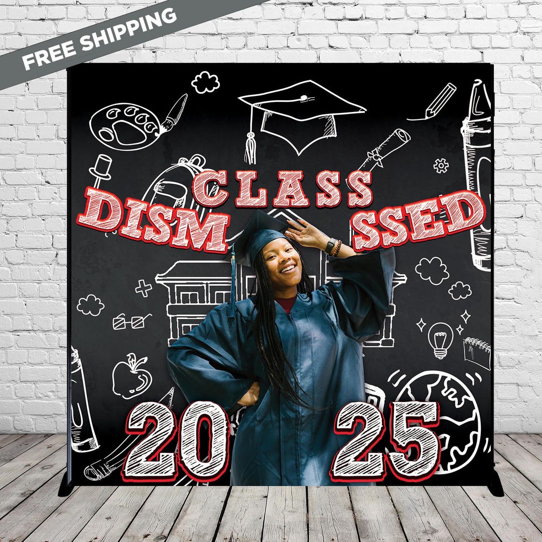 Graduation Step and Repeat, Grad Backdrop, Grad Banner, Class of 2025 ...