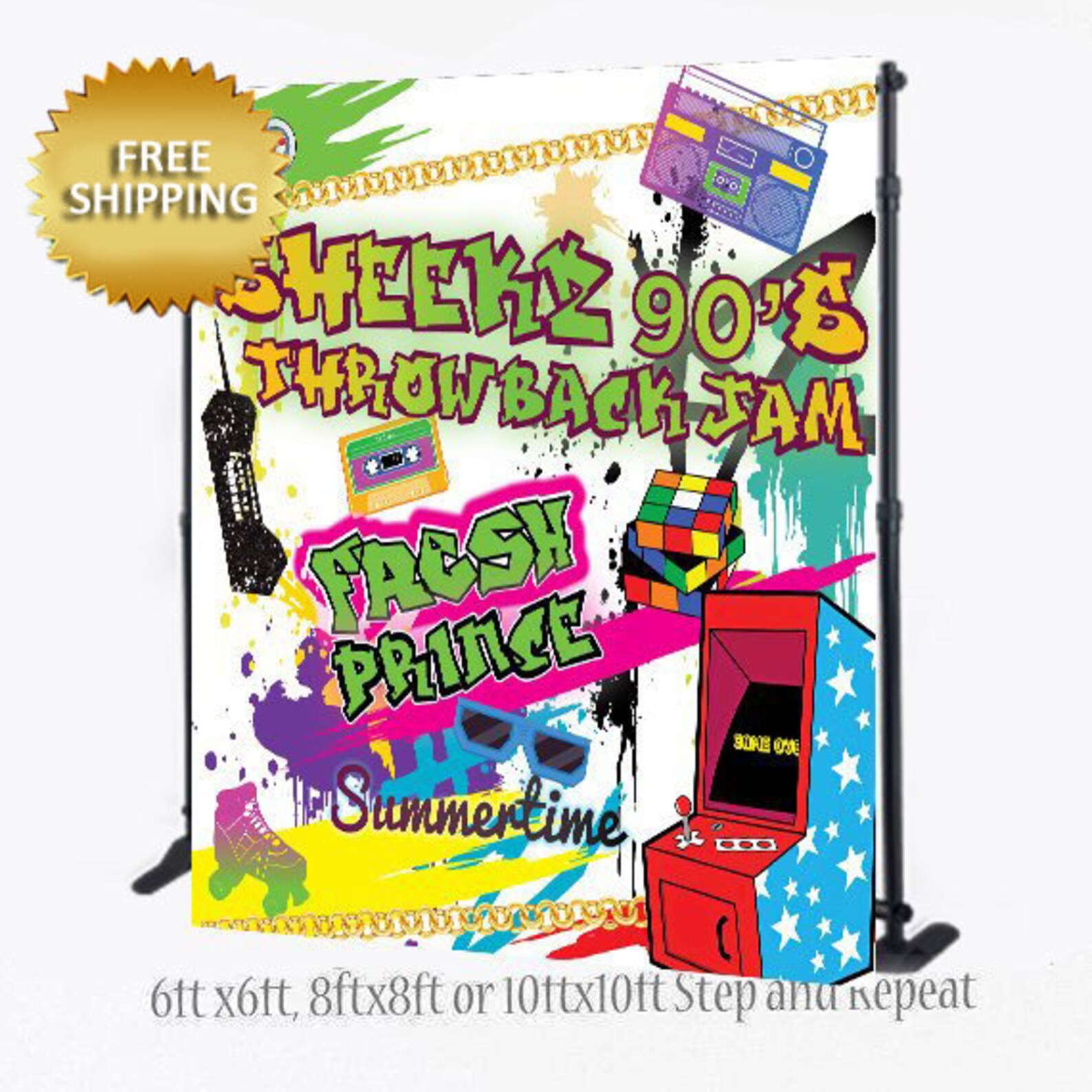Hip Hop Backdrop 90s Party Step and Repeat Backdrop 90s - Etsy