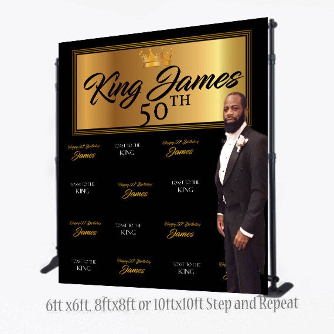 Birthday Backdrop, 50th Birthday Step and Repeat, Royalty Backdrop, 8X8 ...