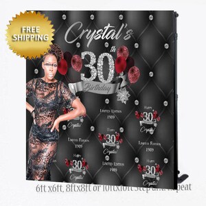 Custom Photo Birthday Backdrop 30th Backdrop 50th Birthday Backdrop ...