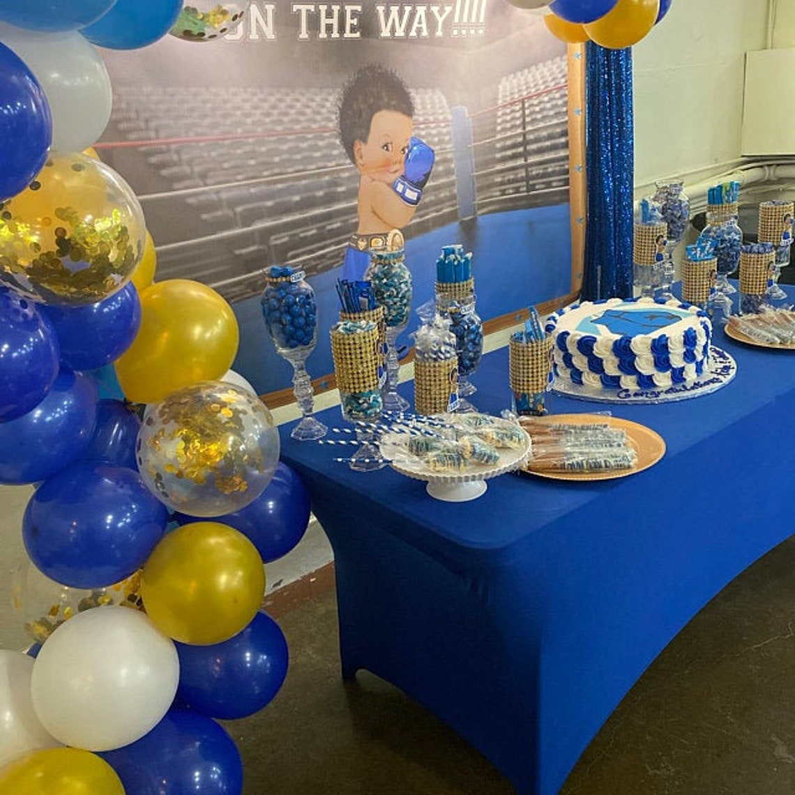 Gender Reveal Backdrop, Boxing Backdrop, Baby Shower Backdrop, 1st ...