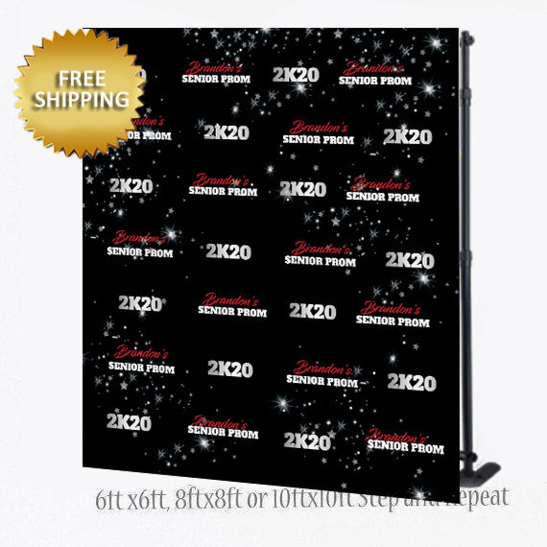 Prom Step and Repeat Backdrop, Red and Silver Backdrop, Prom Backdrop ...