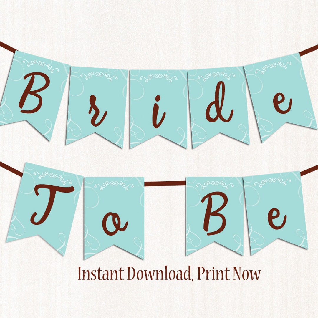 Teal Bride to Be Chair Banner Bridal Shower Banner Printable INSTANT ...