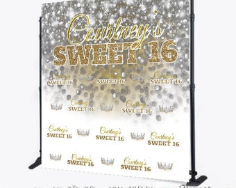 Sweet 16 8X8 Photo Booth Backdrop Sweet 16 Step and Repeat | Etsy