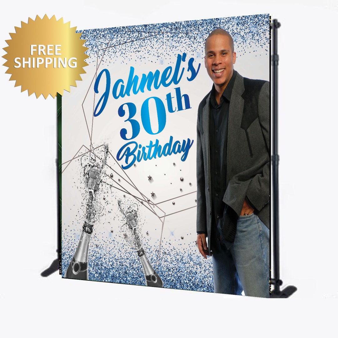 Custom Photo Birthday Backdrop, Custom Photo Backdrop, Photo Step and ...