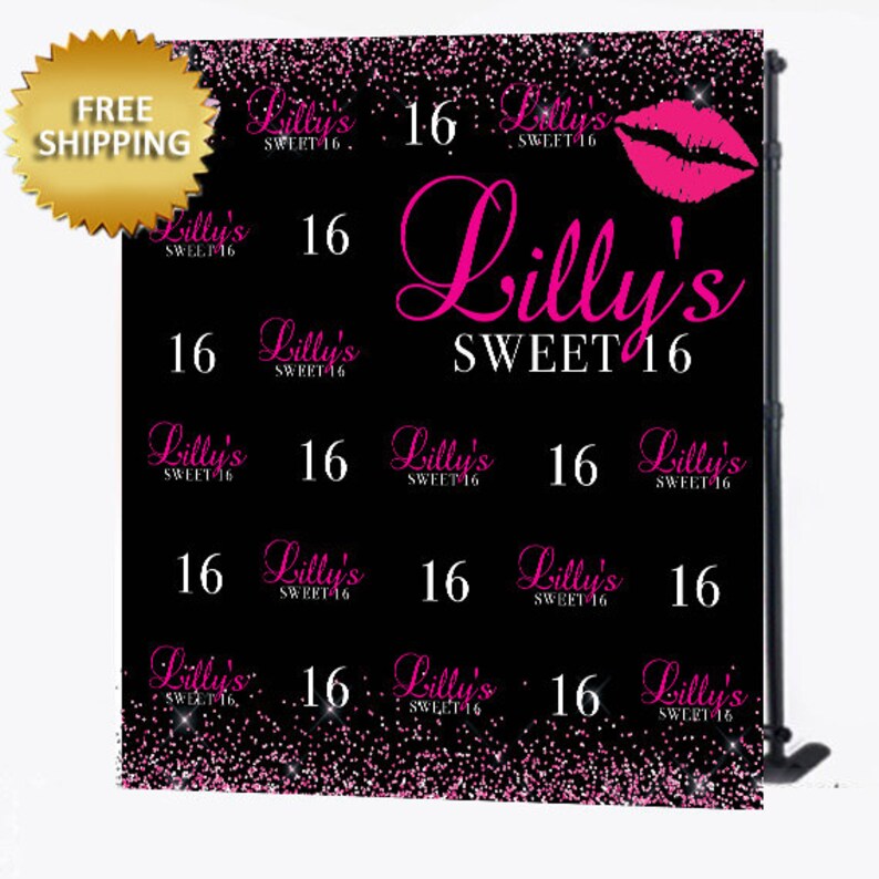 Sweet 16 backdrop Sweet 16 Step and Repeat Birthday | Etsy