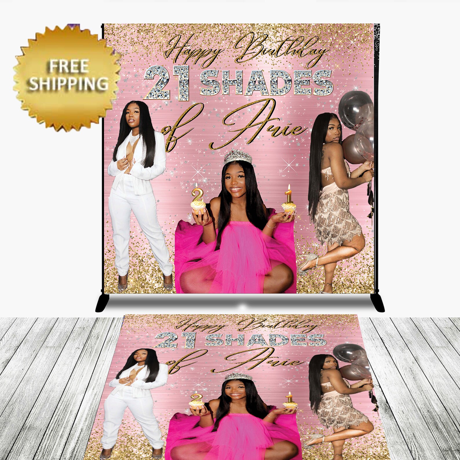 Paper & Party Supplies Removable sticker Birthday backdrop Removable ...