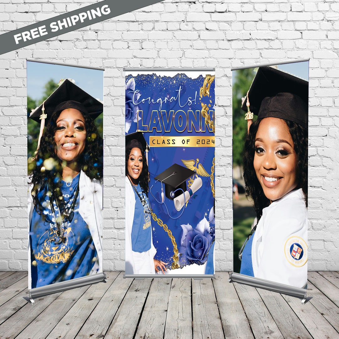 Graduation Banner,graduation Backdrop, Custom Roll up Banner Stand ...