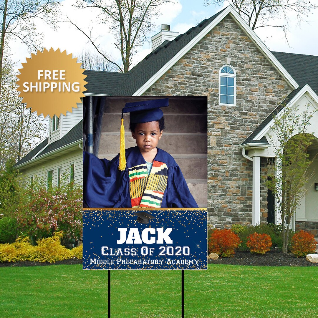 Graduation Photo Yard Sign, Grad Yard Sign, Honk Birthday Yard Sign ...