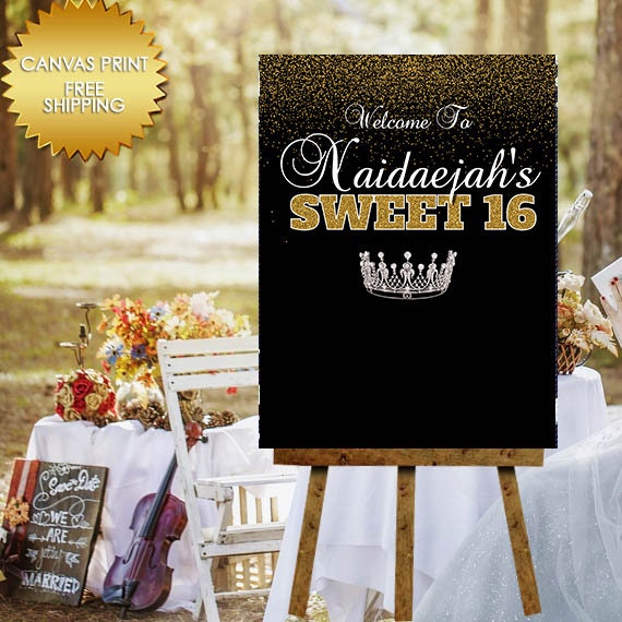 Sweet 16 Canvas Board Poster Boardguest Book Canvas Bridal | Etsy