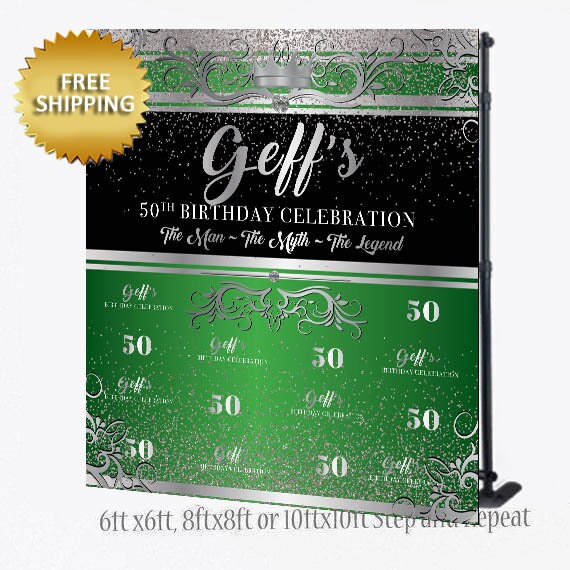 Birthday Backdrop 50th Birthday backdrop 40th step and | Etsy