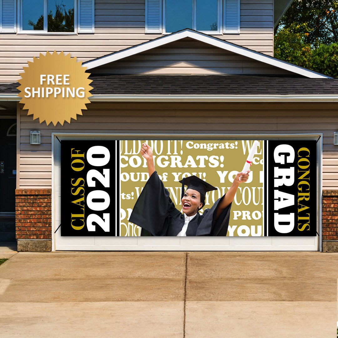 Drive by Graduation Sign Class of 2020 Banner Graduation Custom Photo ...
