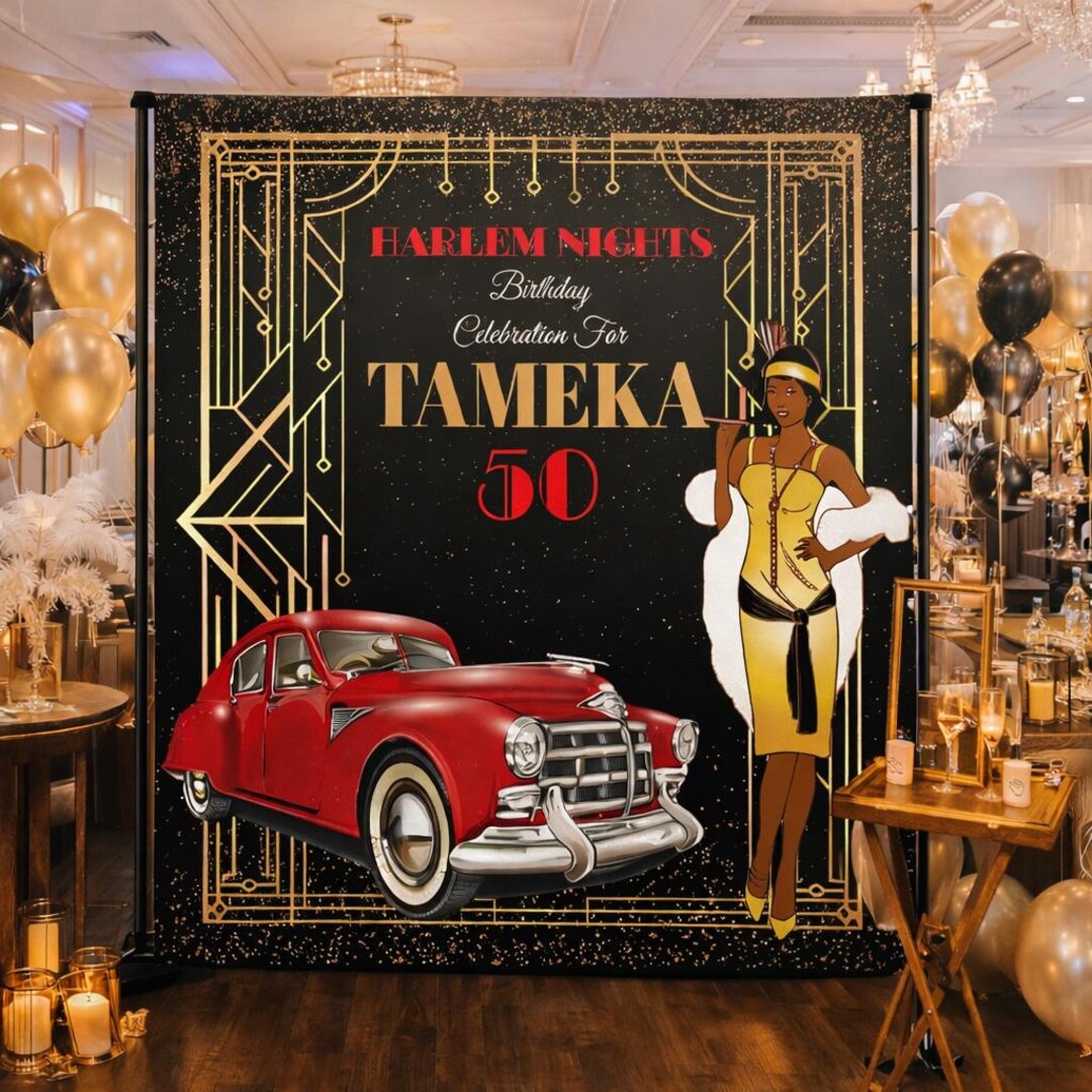 Harlem Nights Backdrop Great Gatsby Step and Repeat Renaissance Banner ...