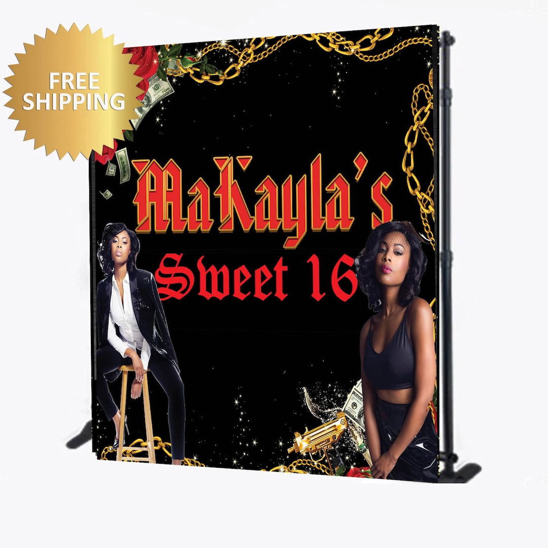 Sweet 16 Backdrop, Sweet 16 Step and Repeat, Photo Backdrop, Photo Step ...