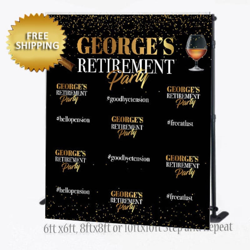 Retirement Backdrop - Etsy