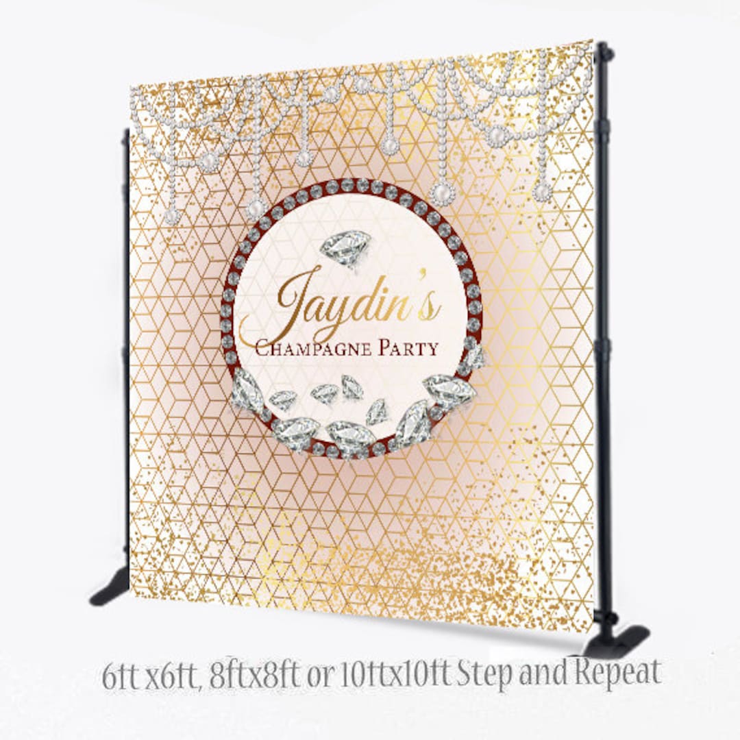 Diamond and Pearls Step and Repeat,diamonds Birthday Backdrop, Diamonds ...