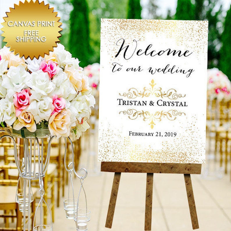Canvas Print Wedding Sign Poster Board Wedding Sign Welcome Sign ...