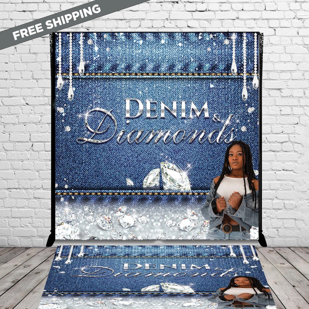 Denim and Diamond Backdrop and Decal, Cowgirl Backdrop , Backdrop and ...