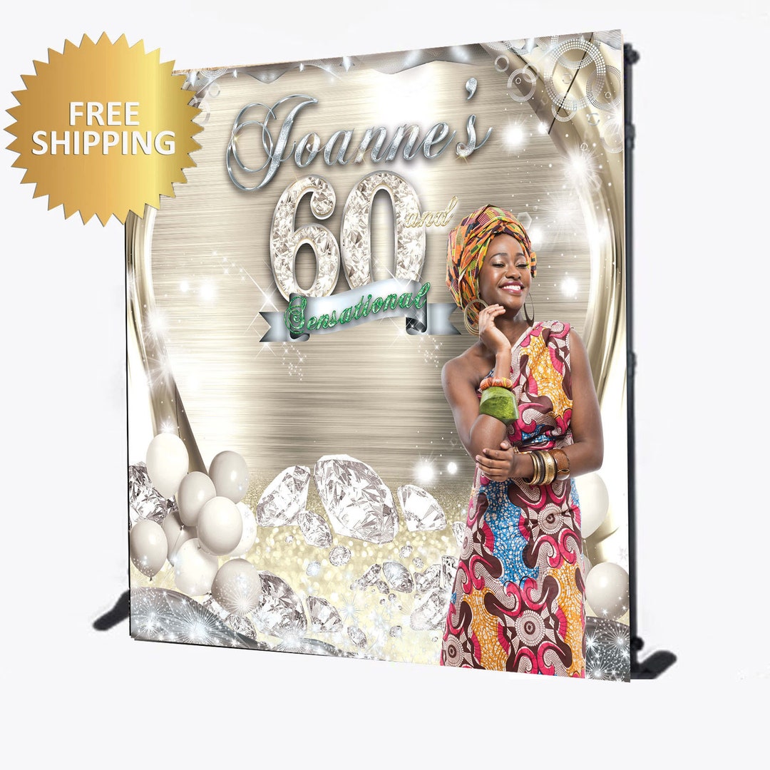 60th Birthday Backdrop, 60th Step and Repeat, 60 and Fabulous Backdrop ...