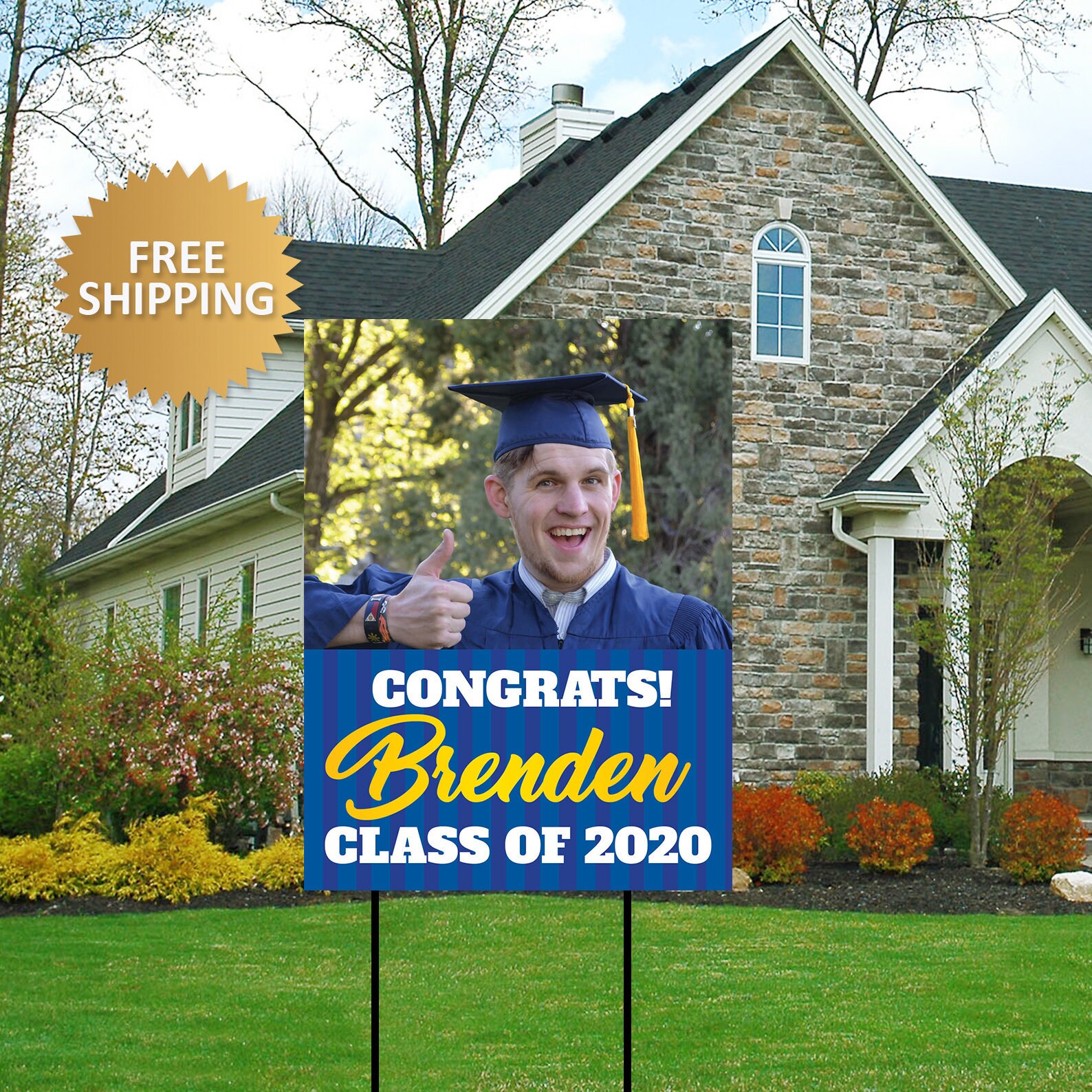 Graduation Yard Sign, Graduation Photo Lawn Sign,class of 2020 Grad ...