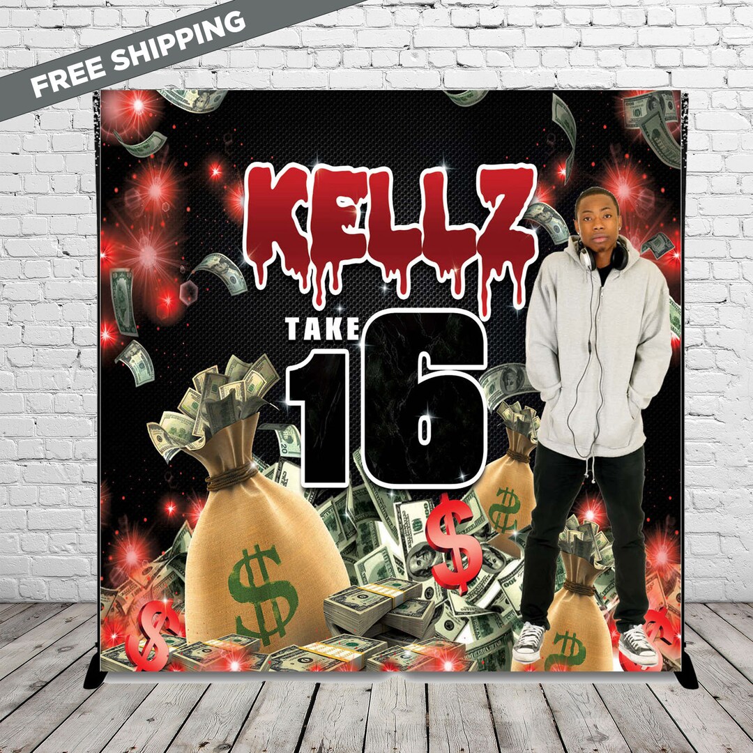 Money Backdrop, Money Step and Repeat, Birthday Backdrop, Photo ...