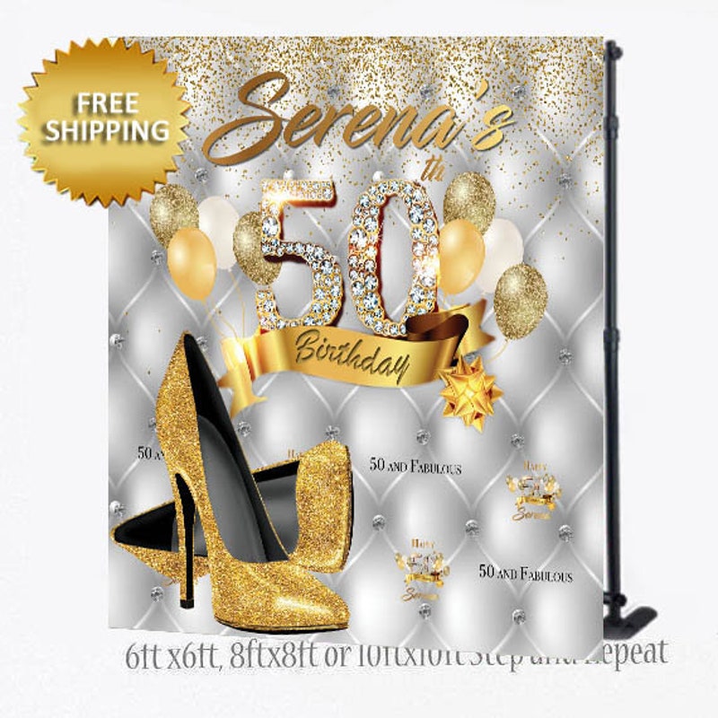 50th Birthday Backdrop - Etsy