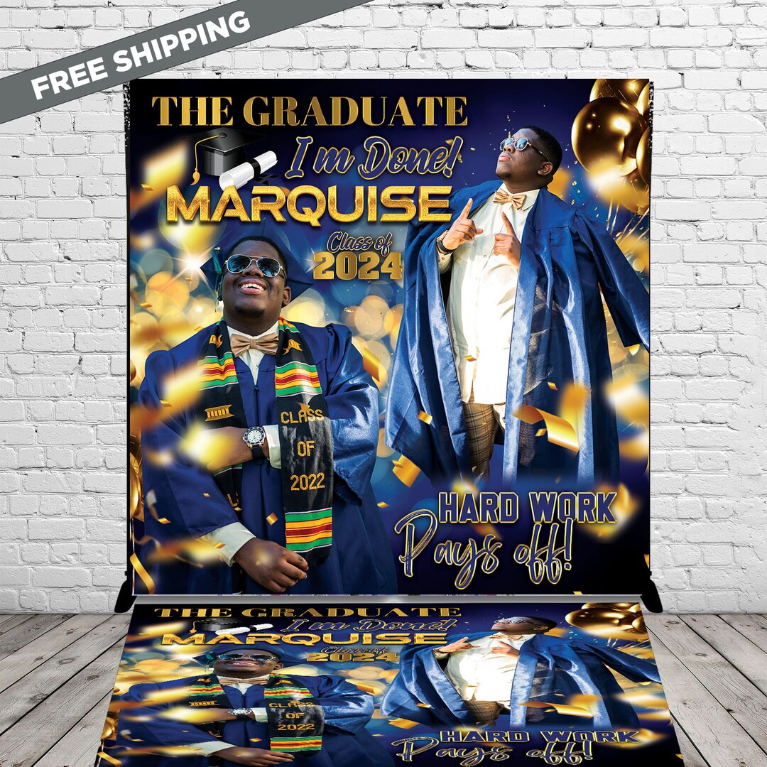 Graduation Backdrop and Decal, Floor Decal Sticker and Backdrop, Bundle ...