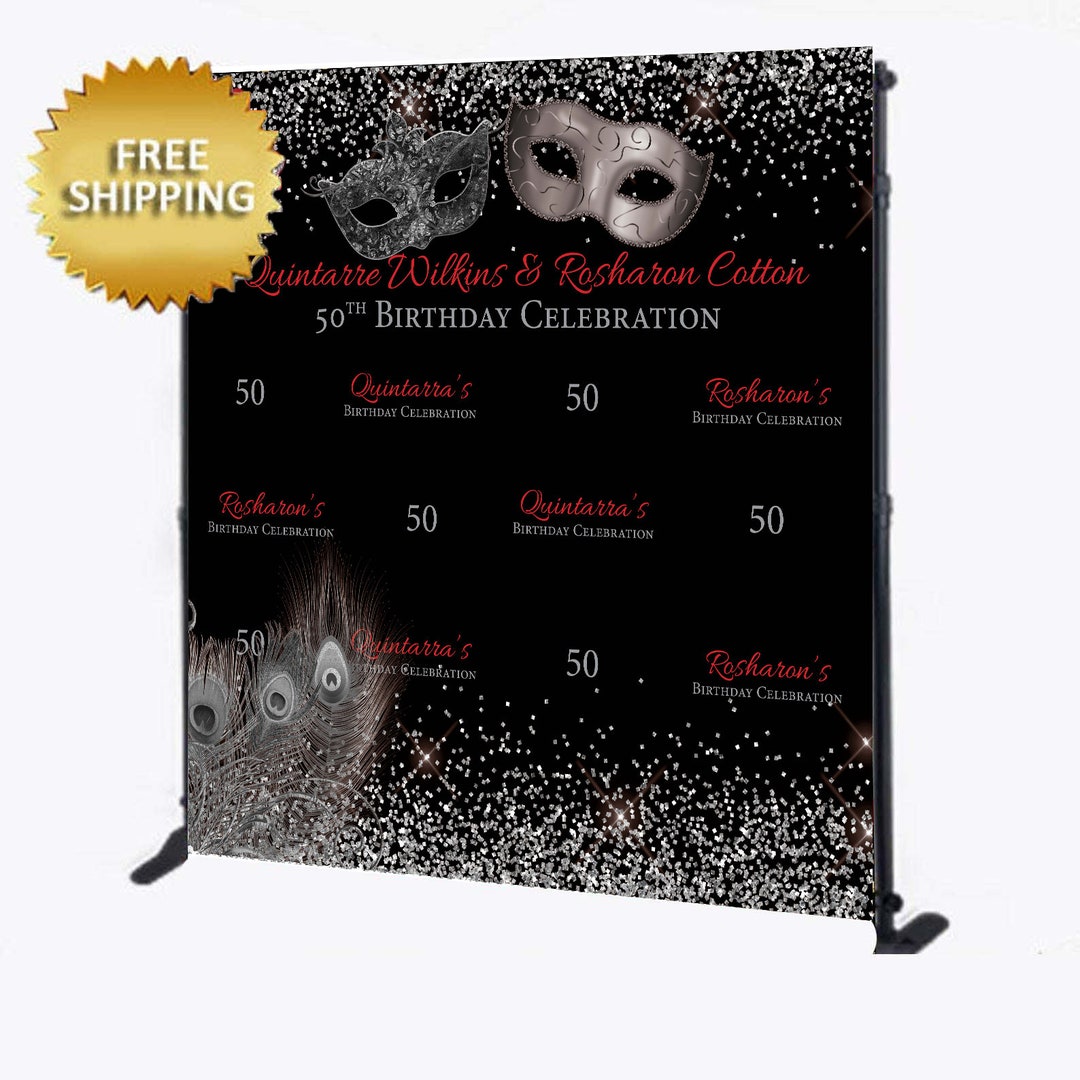 Masquerade Step and Repeat, Black and Red Step and Repeat, 50 and ...