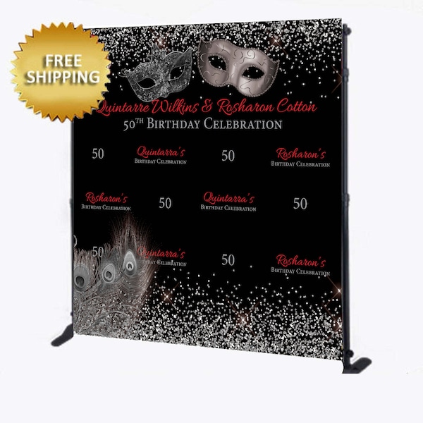 Masquerade Backdrop Red and Black - Etsy