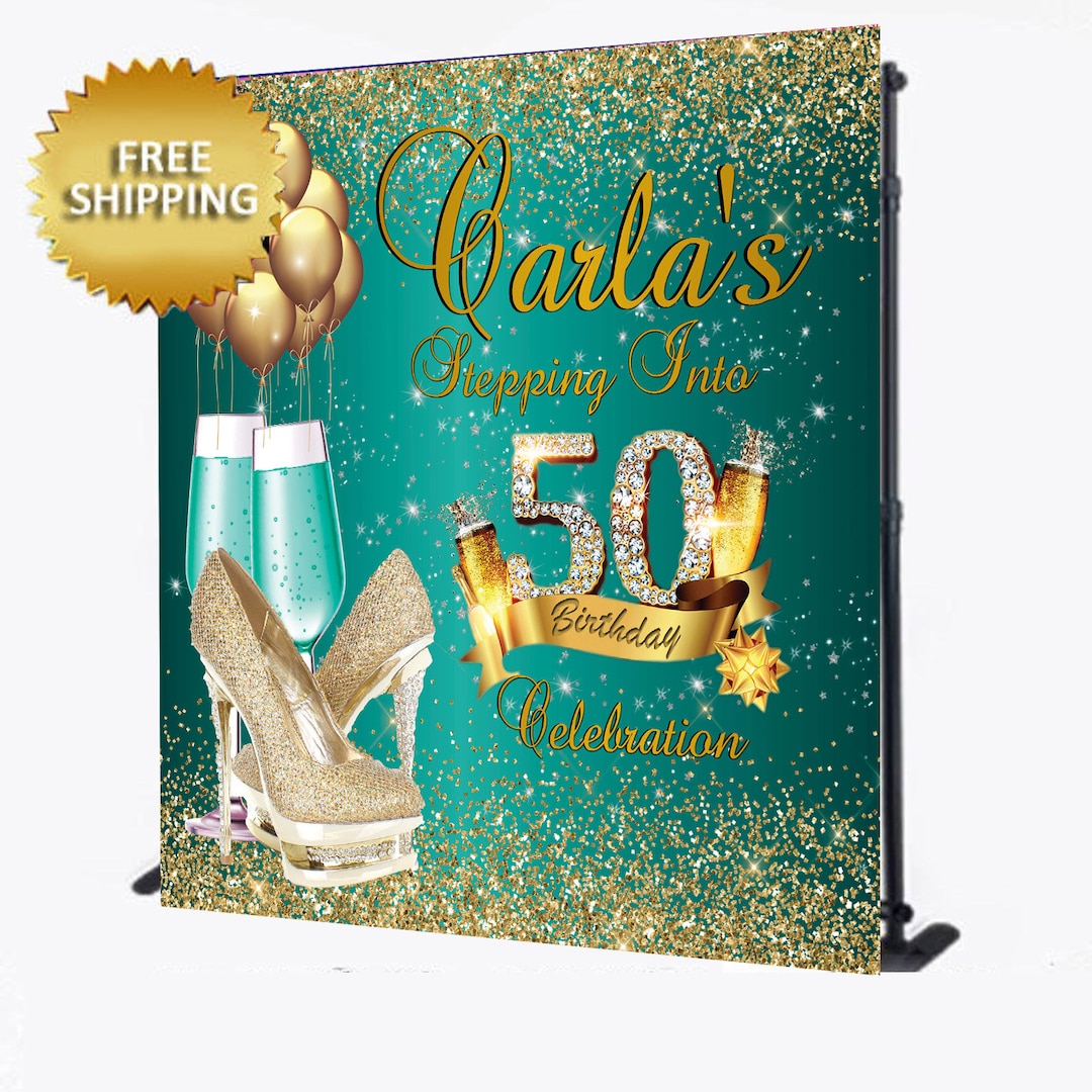 Birthday Backdrop, Birthday Step and Repeat, 50th Birthday Step and ...