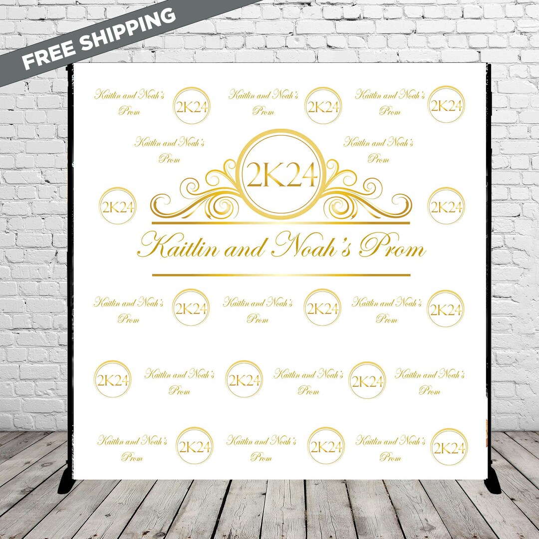 Prom Step and Repeat, Gold Step and Repeat, Custom 8x8 FEET Photo Booth ...