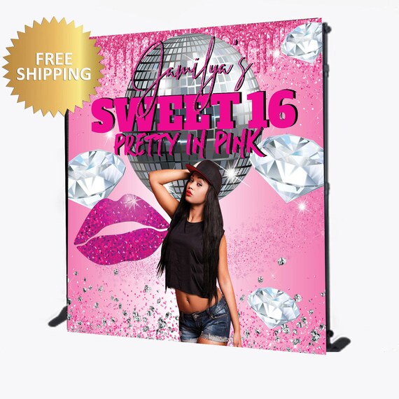 Sweet 16 Backdrop Sweet 16 Step Repeat Photo Backdrop | Etsy