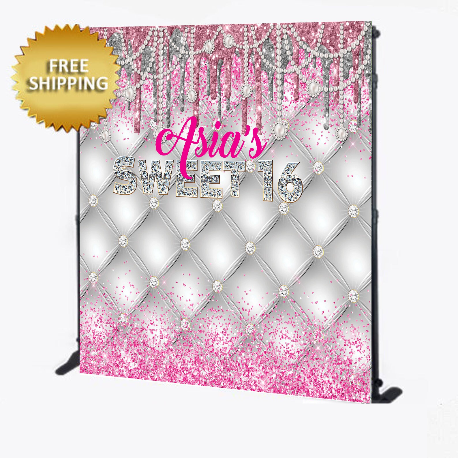 Sweet 16 Backdrop 16th Birthday Backdrop Birthday - Etsy