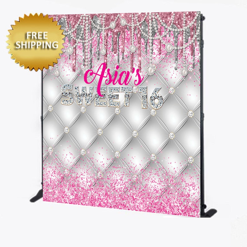 Sweet 16 Backdrop 16th Birthday Backdrop Birthday - Etsy