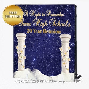 Class Reunion Step and Repeat Backdrop, Class Reunion Backdrop, 8X8 ...