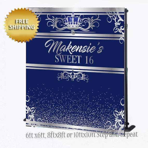 Sweet 16 Backdrop Sweet 16 Step and Repeat Black and Gold - Etsy