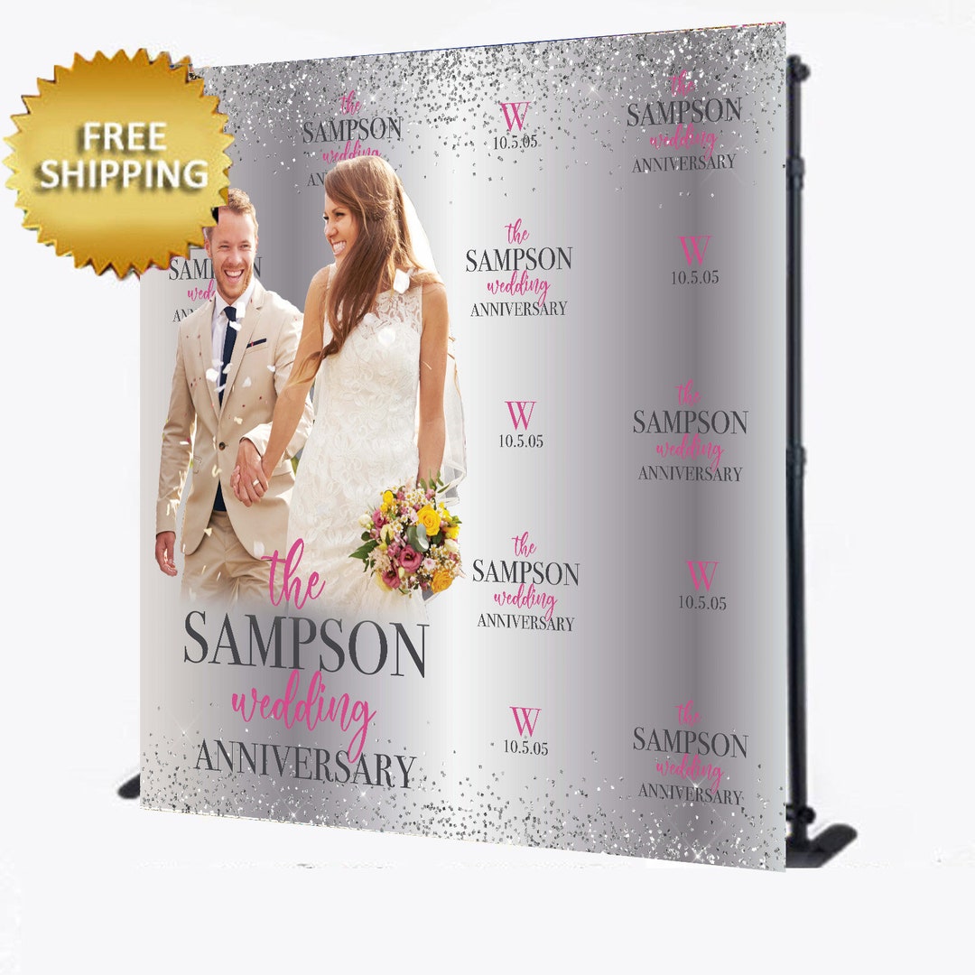 Custom Photo Backdrop, Anniversary Step and Repeat, 50th Birthday ...