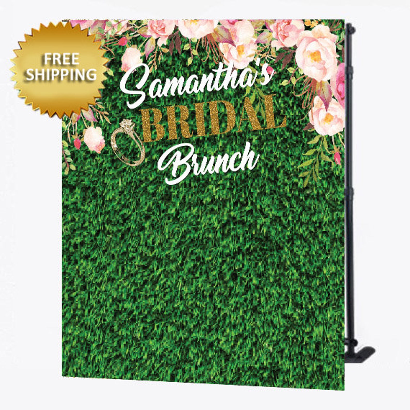 Grass Step and Repeat Backdrop Rustic Step and Repeat Floral - Etsy